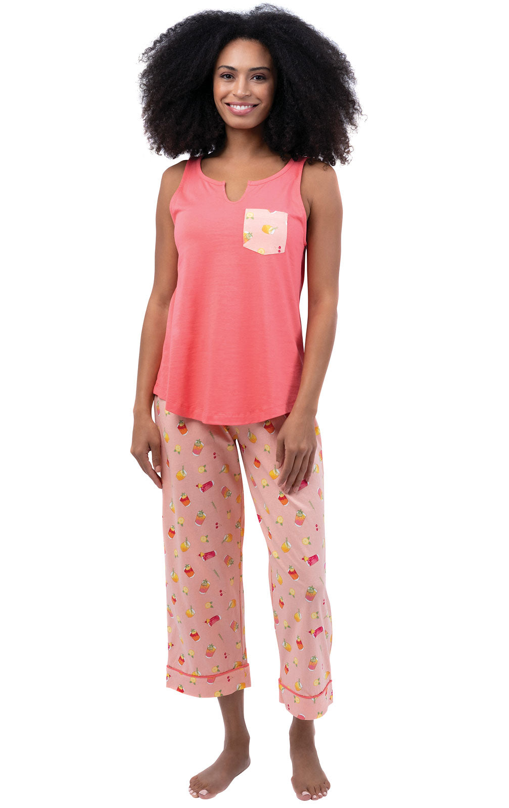 Troprical Cocktails Tank Capri Pajamas - Final Sale | Pajamagram