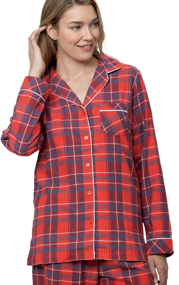Americana Plaid Button-Front Pajamas | Pajamagram