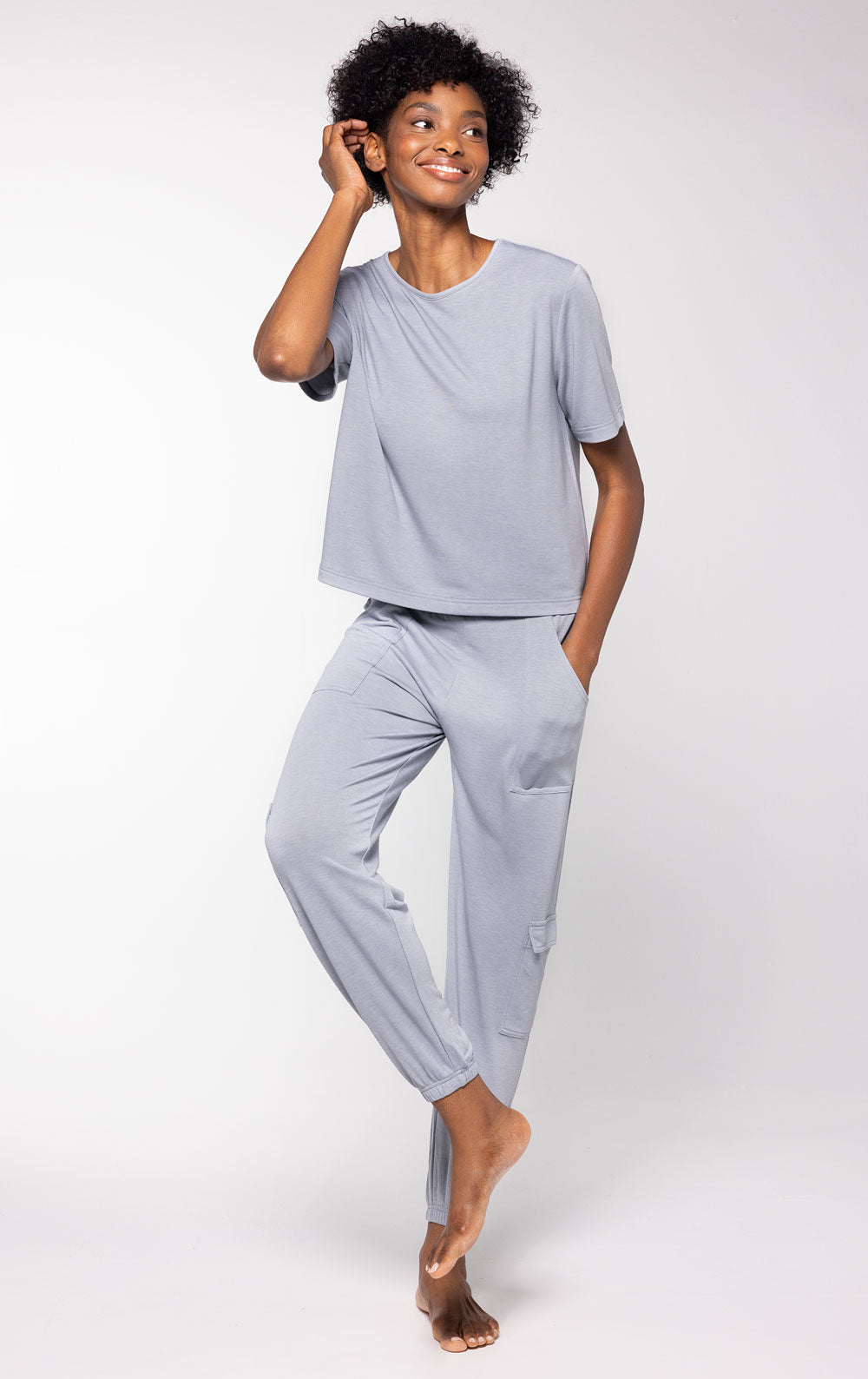Women's Featherlight Terry Cargo Pant & Tee Set | Pajamagram